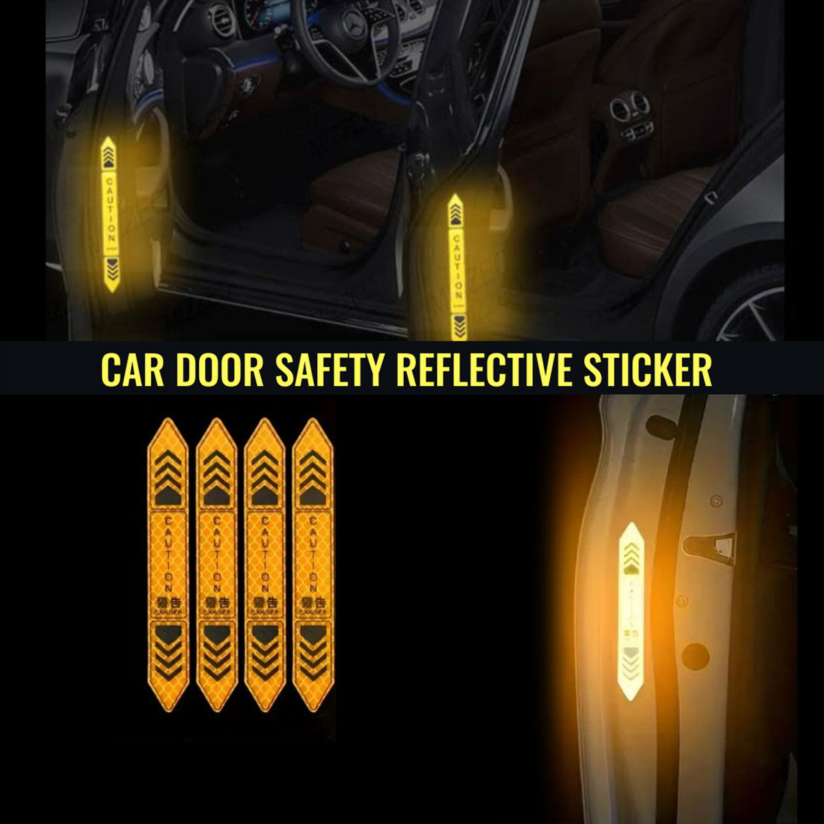 Car Door Caution Warning Reflector Sticker - Naaptol